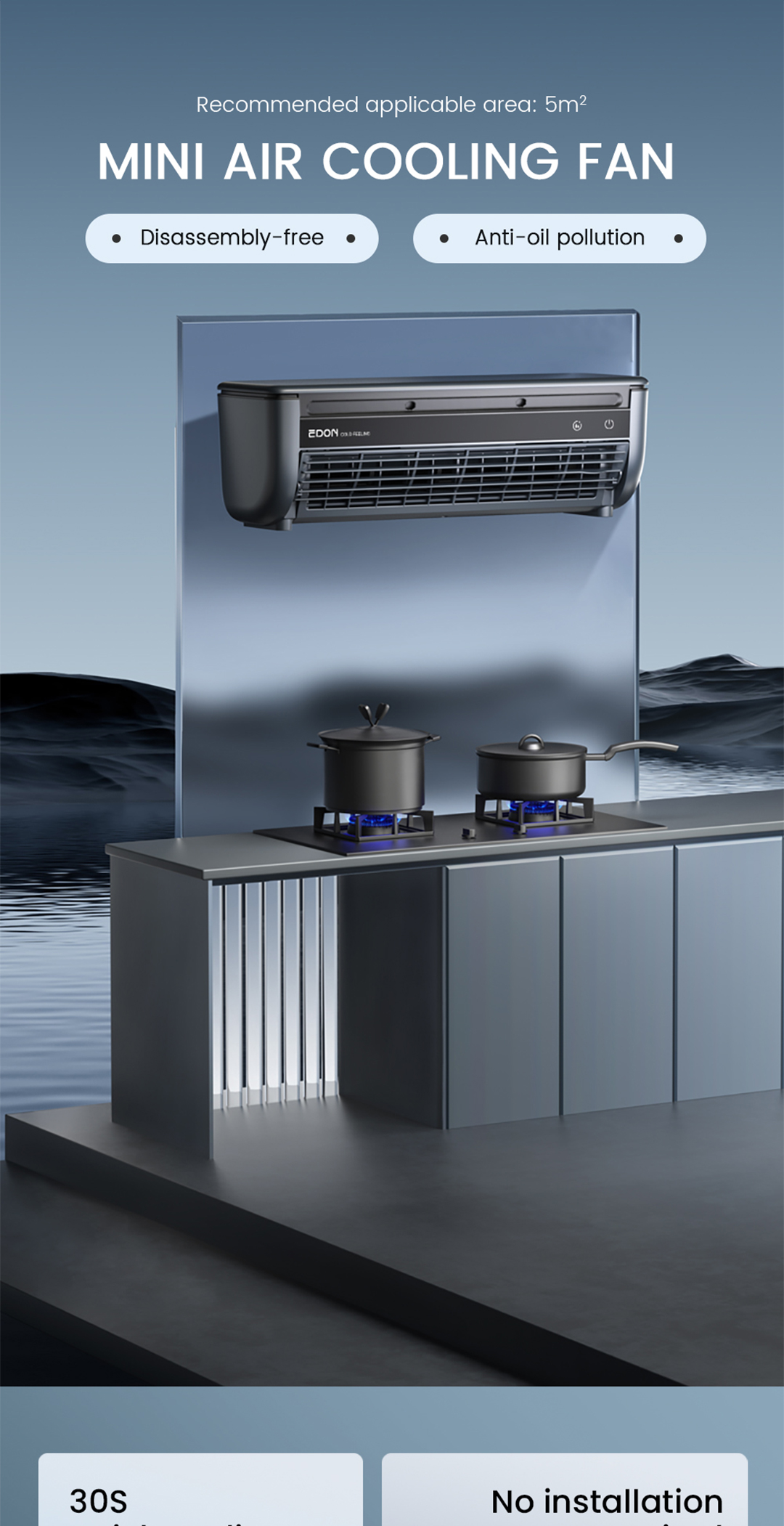EDON Air Cooler E868, With Remote Controller, 30S Quick Cooling, No ...