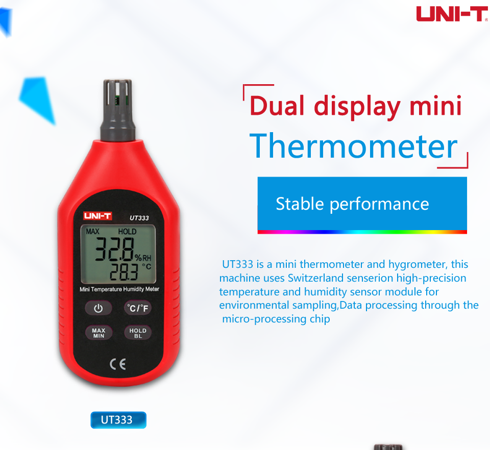 UNI-T UT333 Mini Thermohygrometer, Thermometer, Hygrometer Mini ...