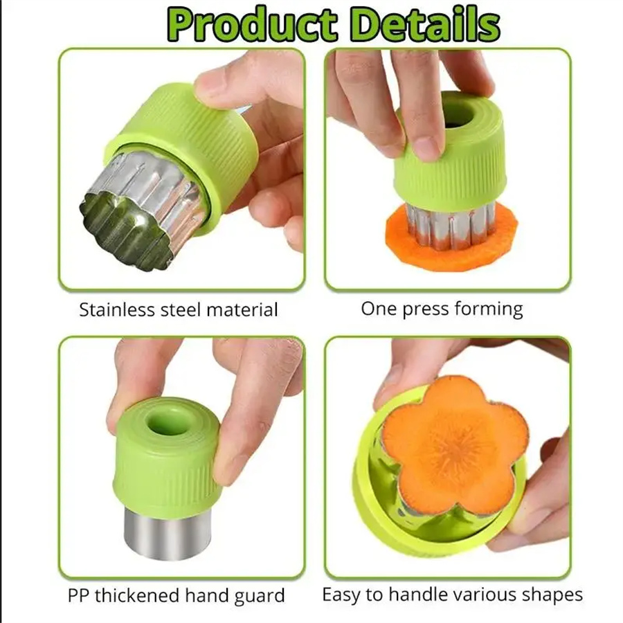 9pcs Vegetable Cutter Shape Stainless Steel Durable DIY Fruit Biscuit ...