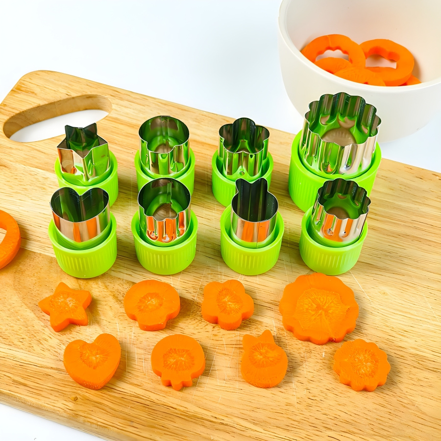 9pcs Vegetable Cutter Shape Stainless Steel Durable DIY Fruit Biscuit ...
