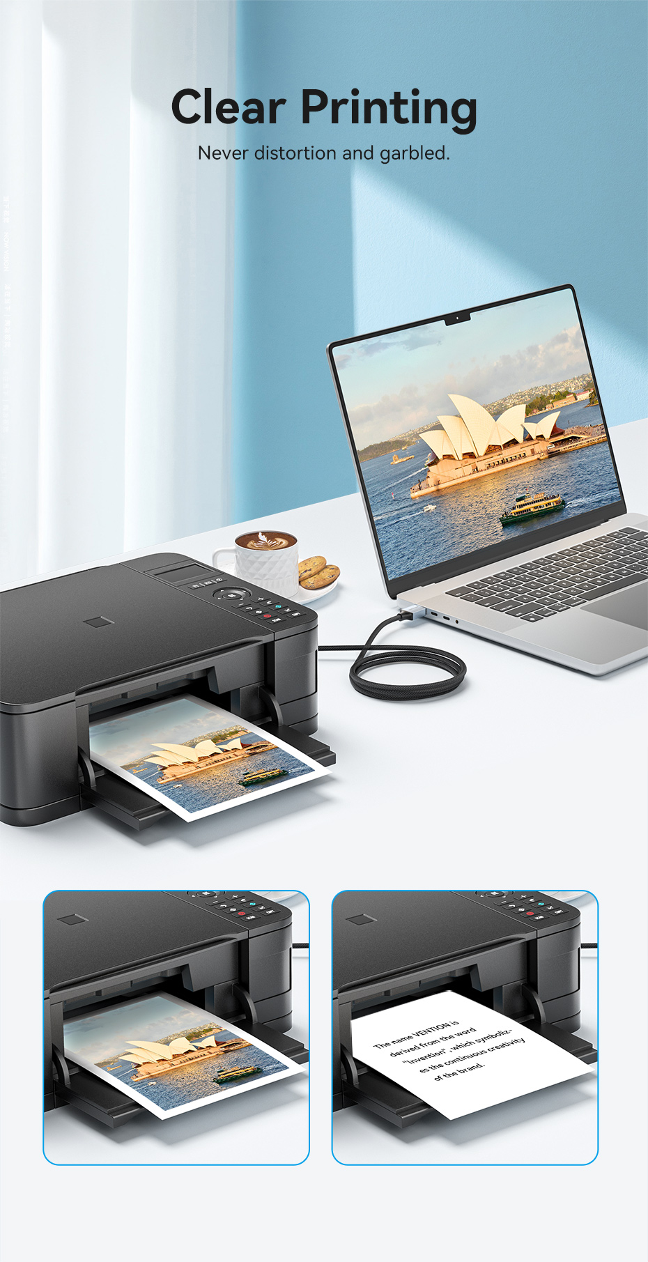 Vention 480Mbps USB 2.0 USB-A Male to USB-B Male Printer Cable for ...