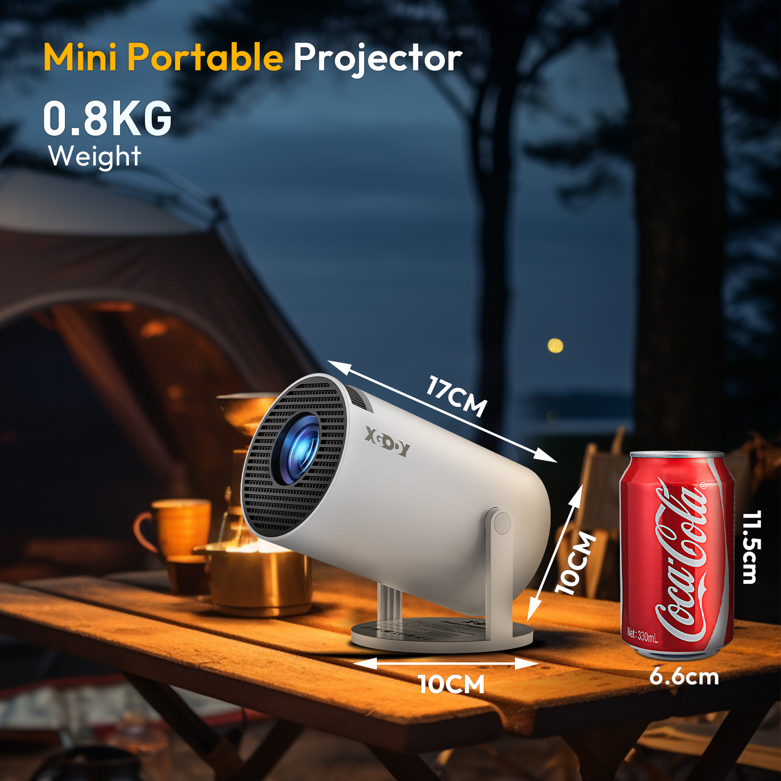 Android 11.0 Portable Projector Ultra HD 1080P LCD Smart Mini Projecter ...