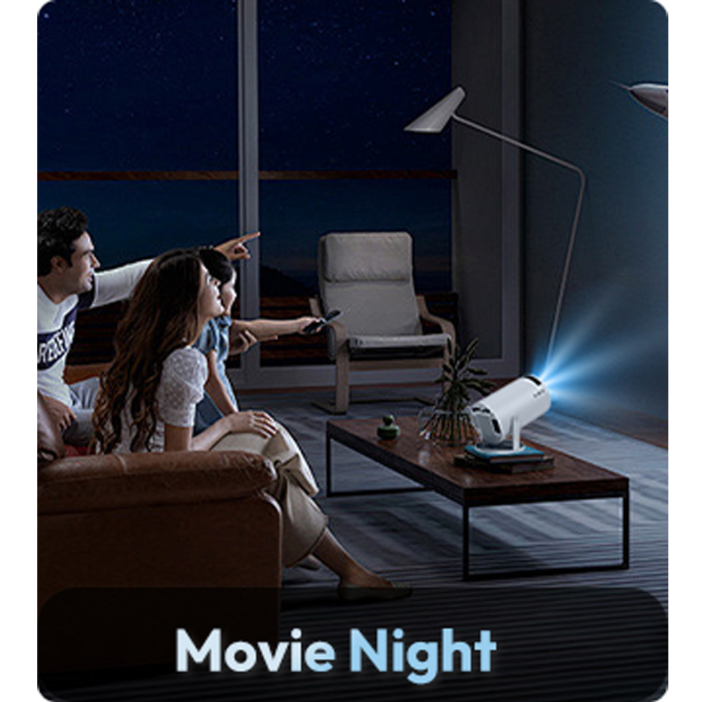 Android 11.0 Portable Projector Ultra HD 1080P LCD Smart Mini Projecter ...