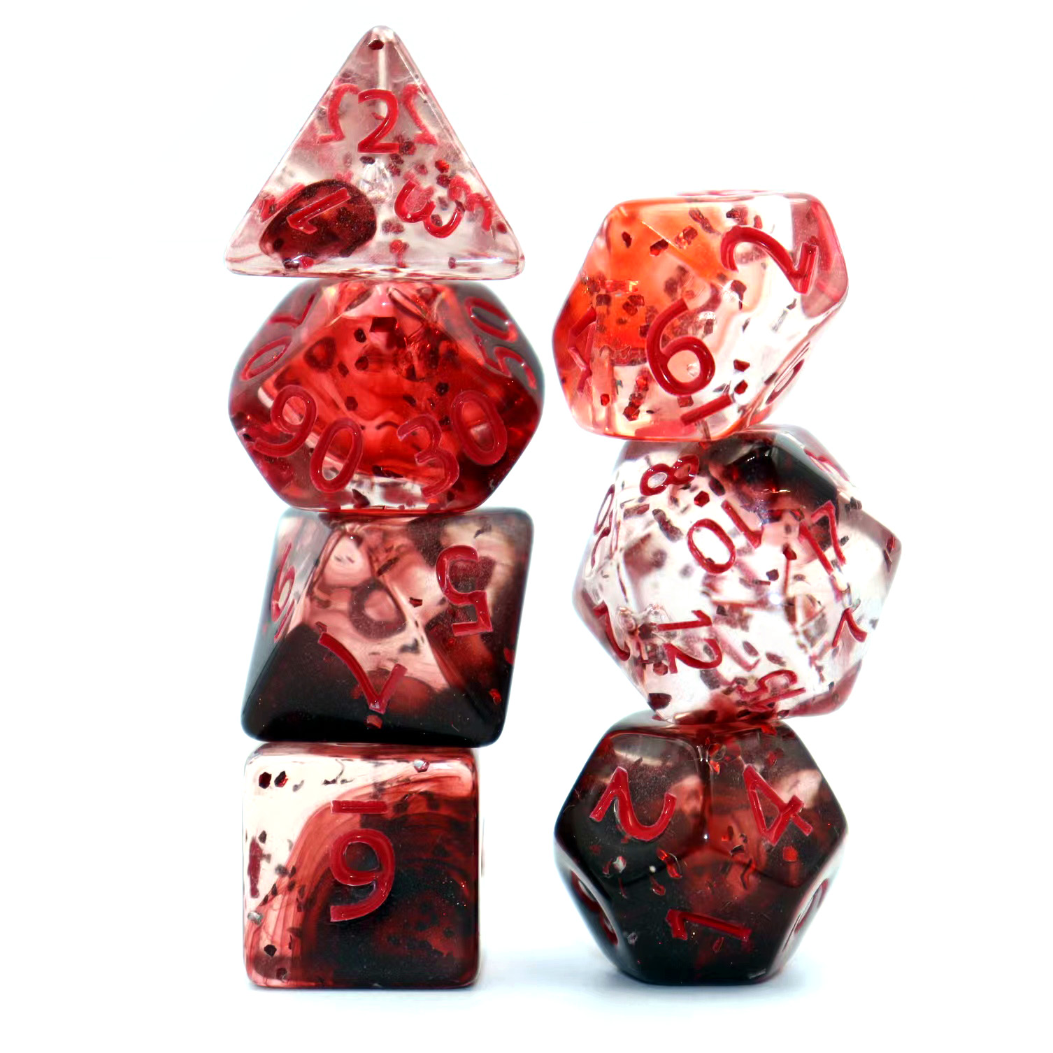 New 7pcs Set Crystal style DND Dice Set Polyhedral Table Game Dice for ...