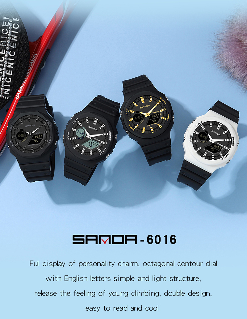SANDA Digital Watch Men Military Army Sport Top Brand Luxury Quartz LED ...