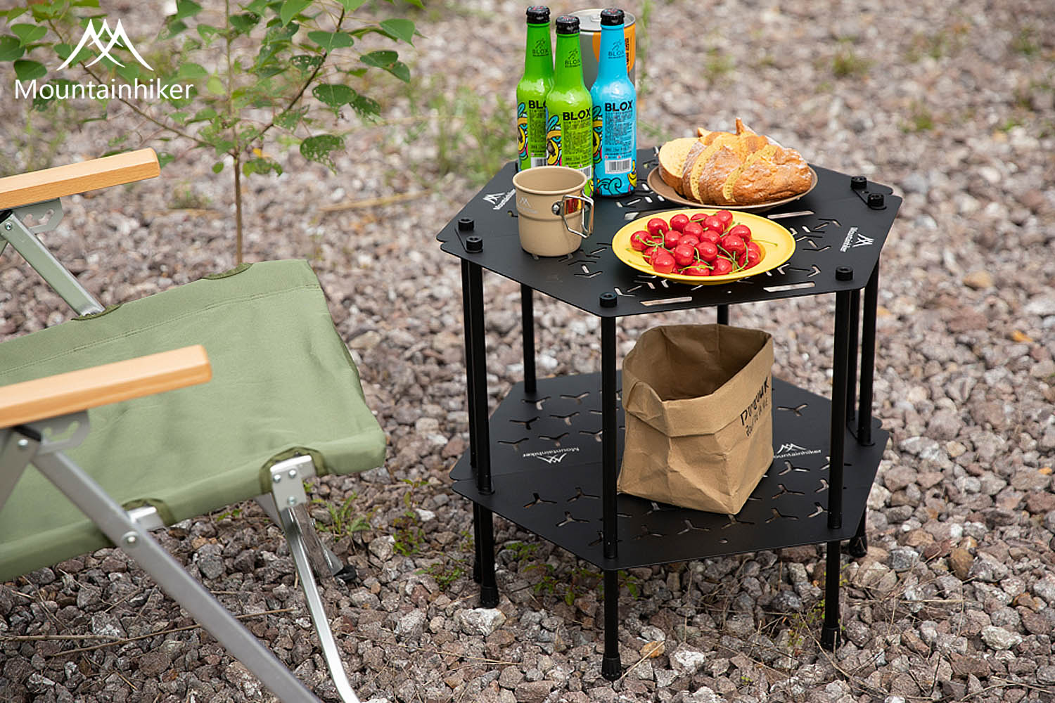 MOUNTAINHIKER Outdoor camping folding table multi-function T-shaped ...