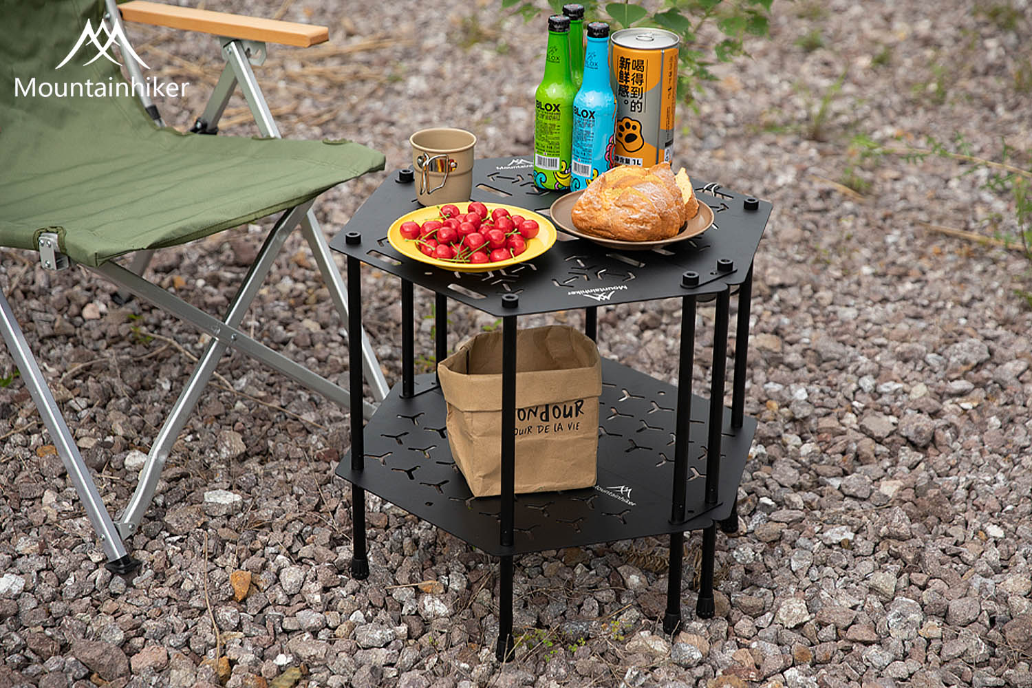 MOUNTAINHIKER Outdoor camping folding table multi-function T-shaped ...