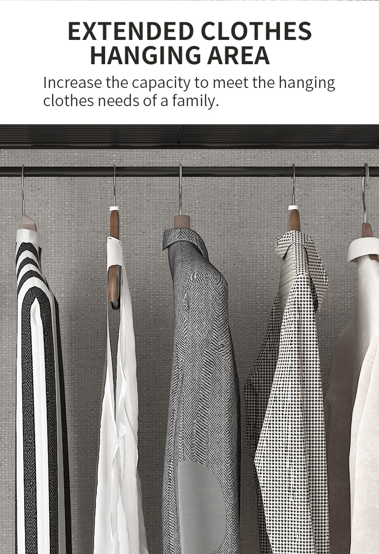 3 Pole Clothes Hanging Rack Organizer Open Wardrobe Laundry Rack With ...