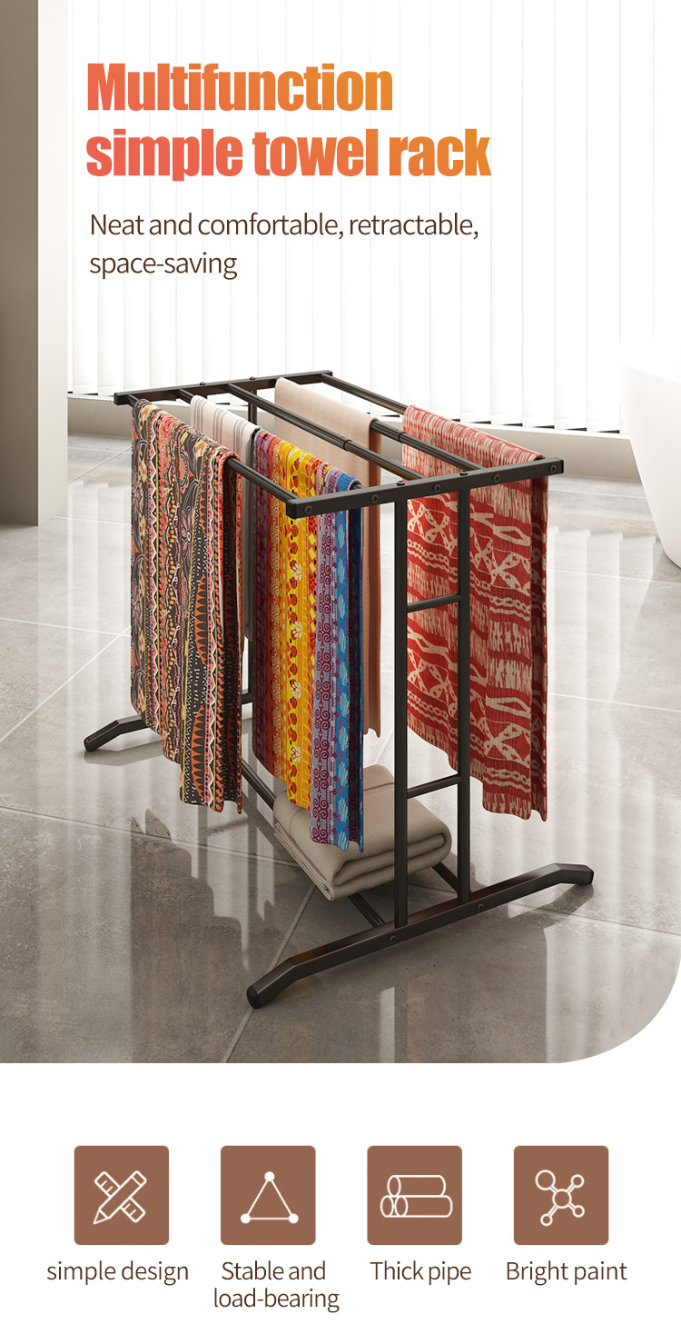 Towel Rack Small Simple Solid Rubber Wood Hanger Rack Stand / Rak ...