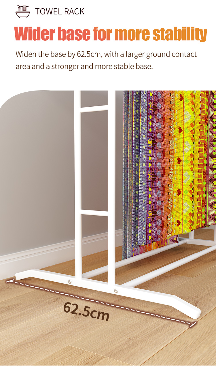 Towel Rack Small Simple Solid Rubber Wood Hanger Rack Stand / Rak ...