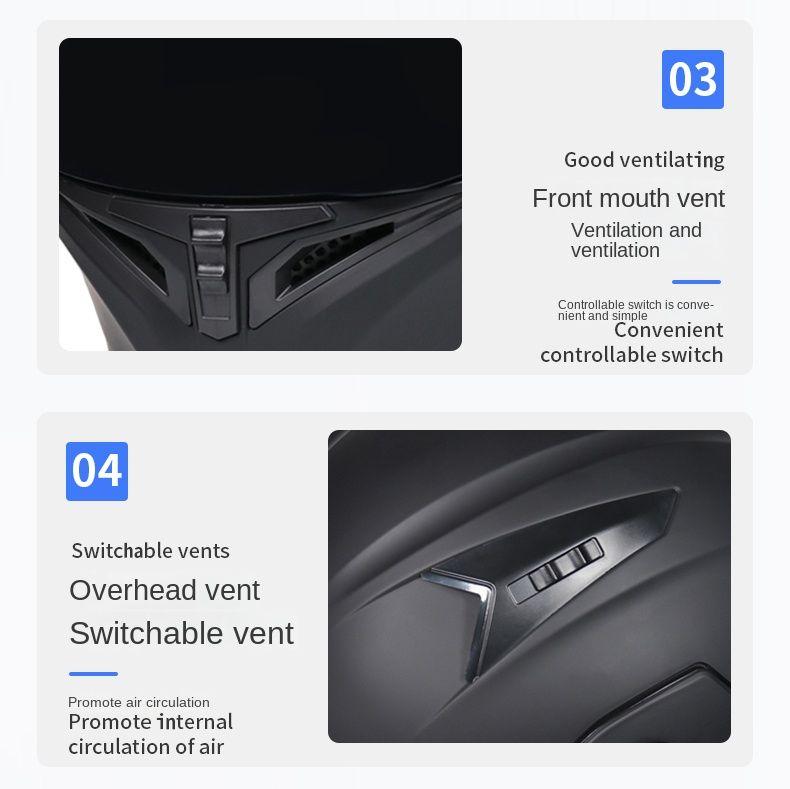 Motorcycle helmet for both men and women, dual lens motorcycle facelift ...