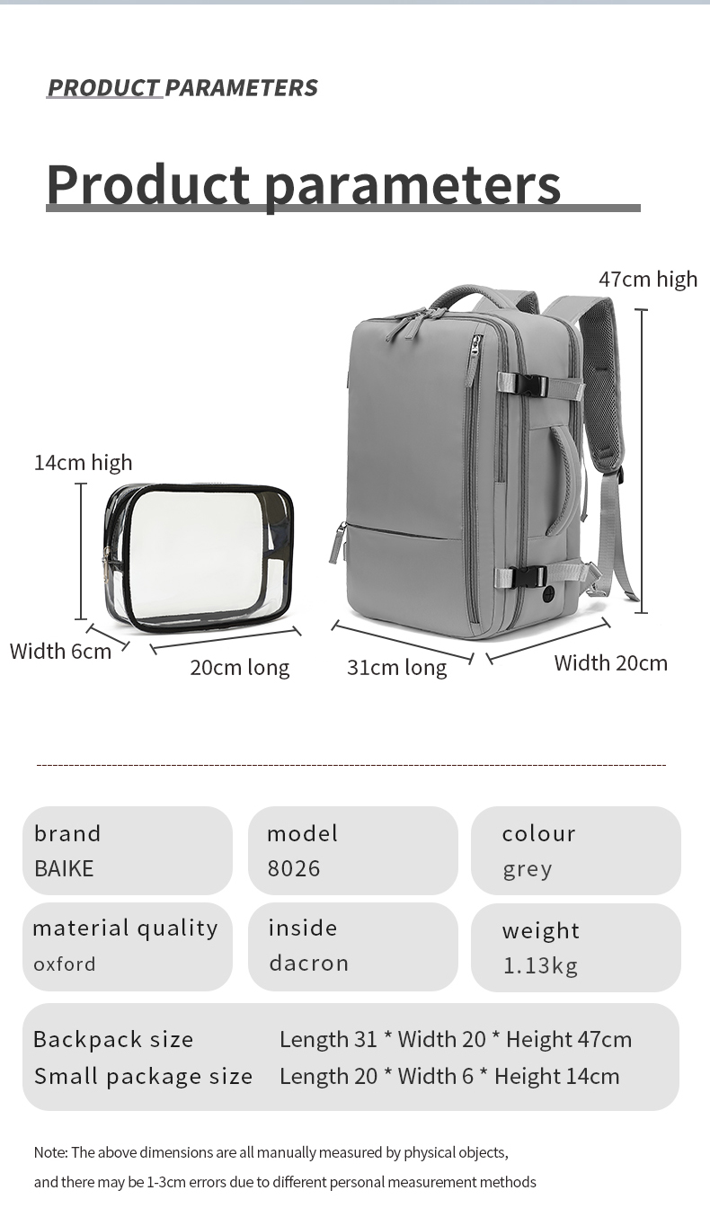 MY available 3 in 1 bag travel bagpack Waterproof cabin size backpack ...