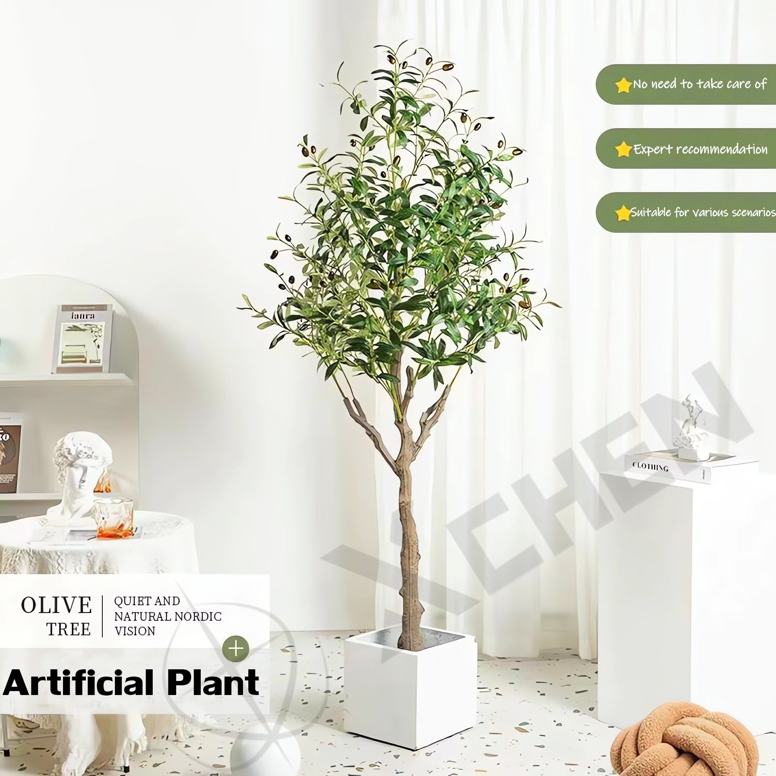 【Hantar pasu bunga】Large Artificial olive tree pokok hiasan 120cm/150cm ...