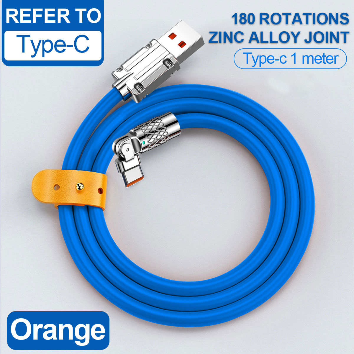 Computer Mobile Phone Fast Charge Data Cable 180 Degree Rotating USB ...