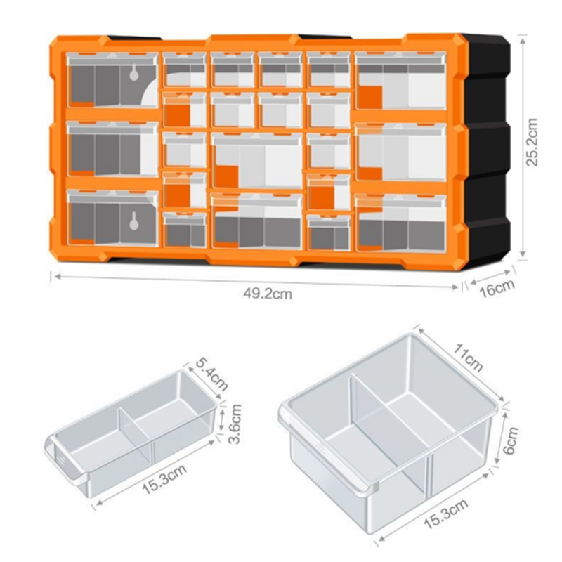 Plastic box rectangular box tool box screw fittings classification grid ...