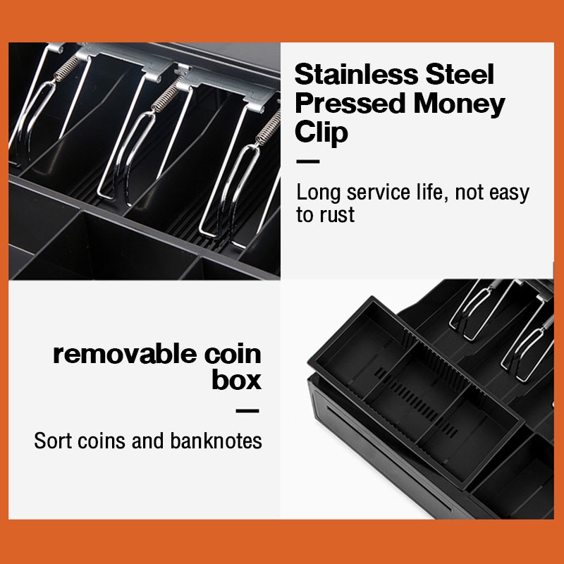 Cash Box Drawer POS With 5 Bill 6 Coin Trays with lock money tray ...