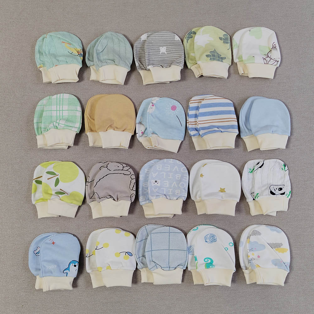 5 Pairs Baby Gloves Newborn No Scratch Mittens For Baby Set Cotton 0-3 ...