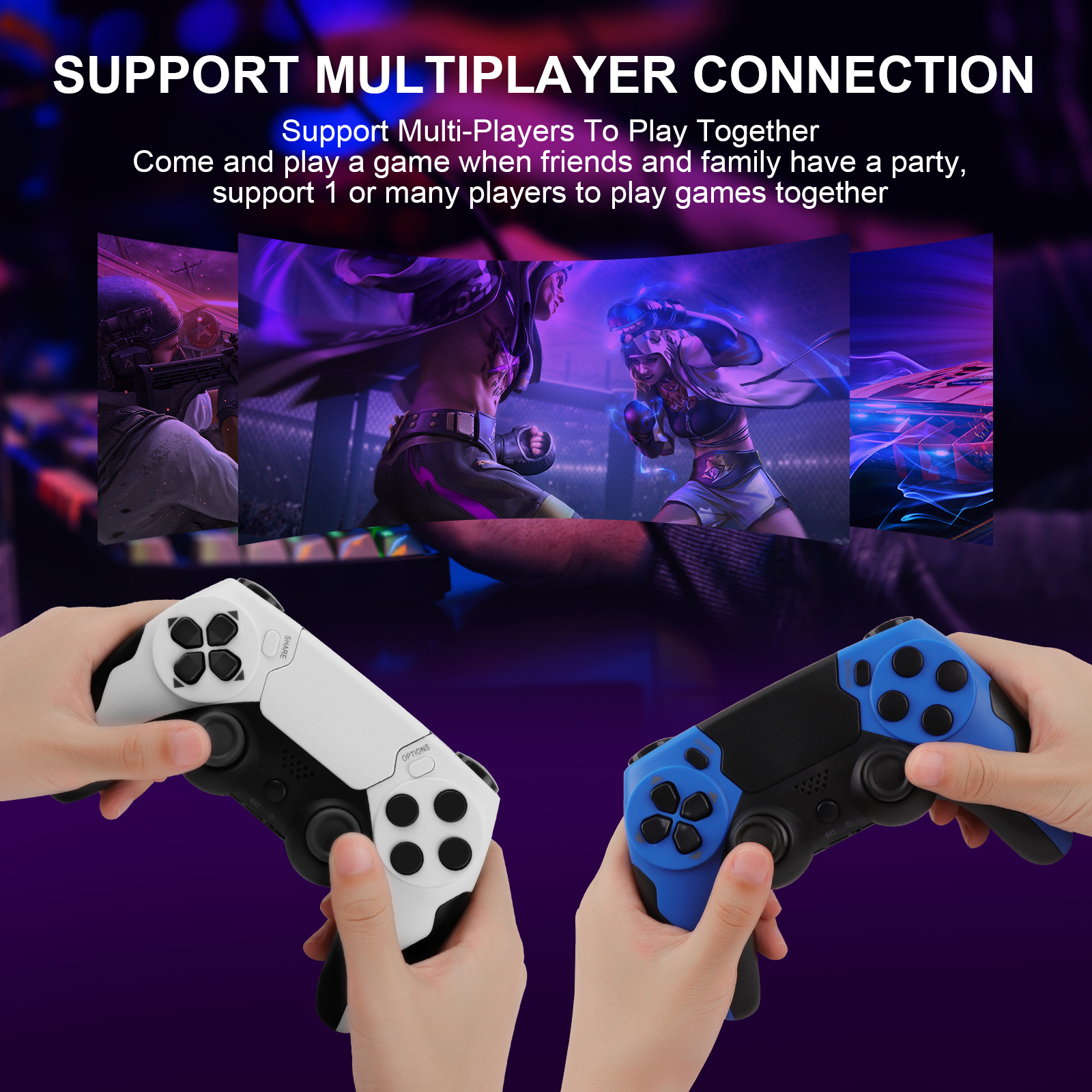Wireless P4 Gamepad Switch Pc One Tap Wake 6 Axis Dual Motor Vibration