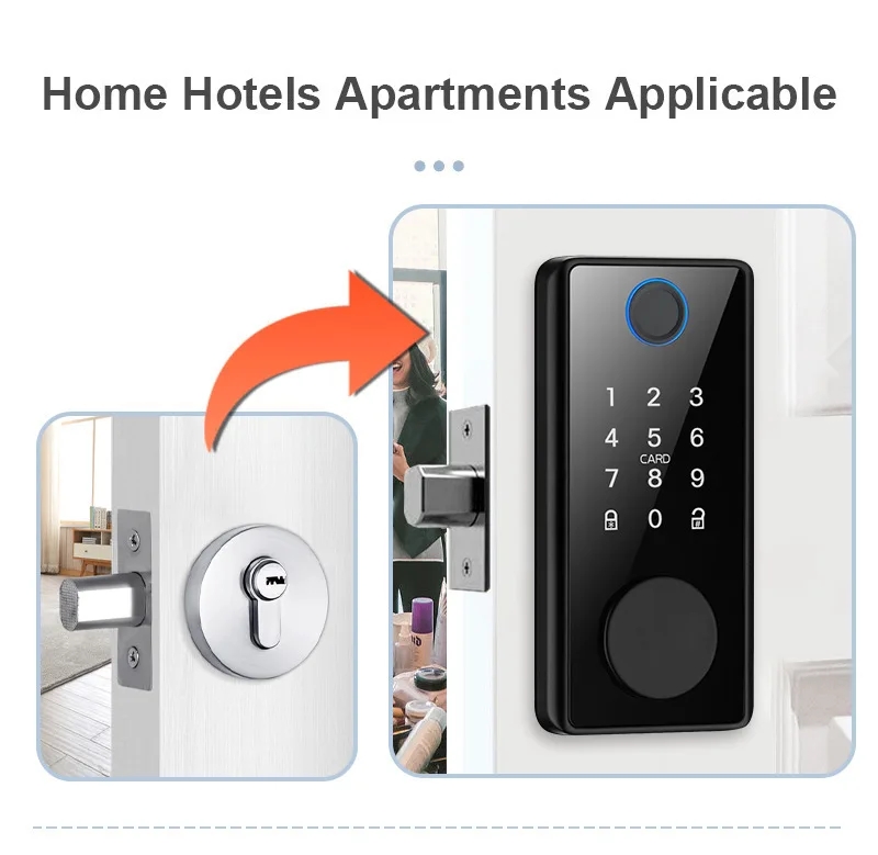 Tuya Smart Lock Wood Door Password Fingerprint Bluetooth Electronic ...