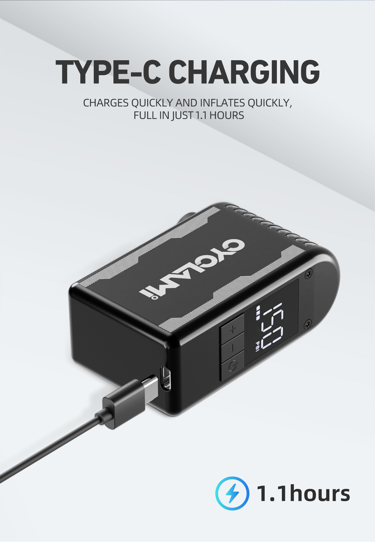 CYCLAMI A2 MAX 150 PSI Digital Display Mini Electric Pump Portable ...