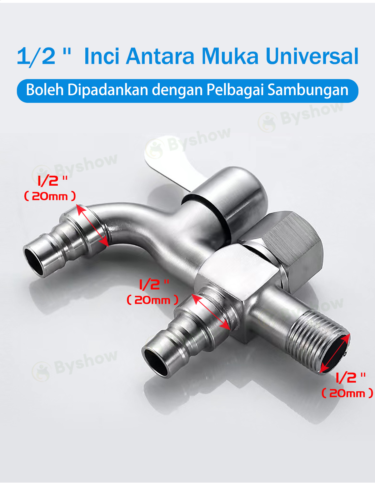 【Byshow】Malaysia In Stock Stainless Steel 1 Into 2 Out Two way garden ...