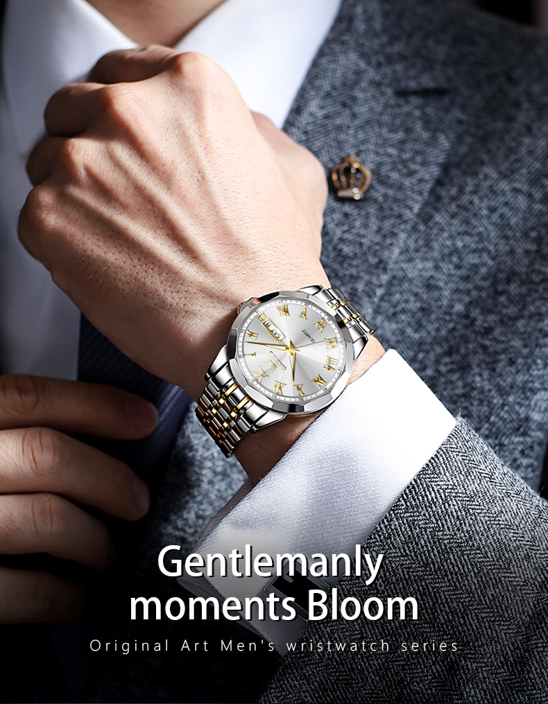 OLEVS Jam Tangan Lelaki Dewasa Original Waterproof Tempered Prismatic ...