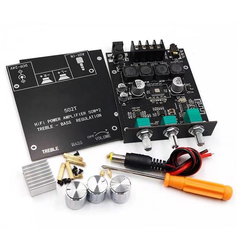 ZK-502MT/ZK-502T Bluetooth 5.0 Subwoofer Amplifier Board 2.0 Channel ...