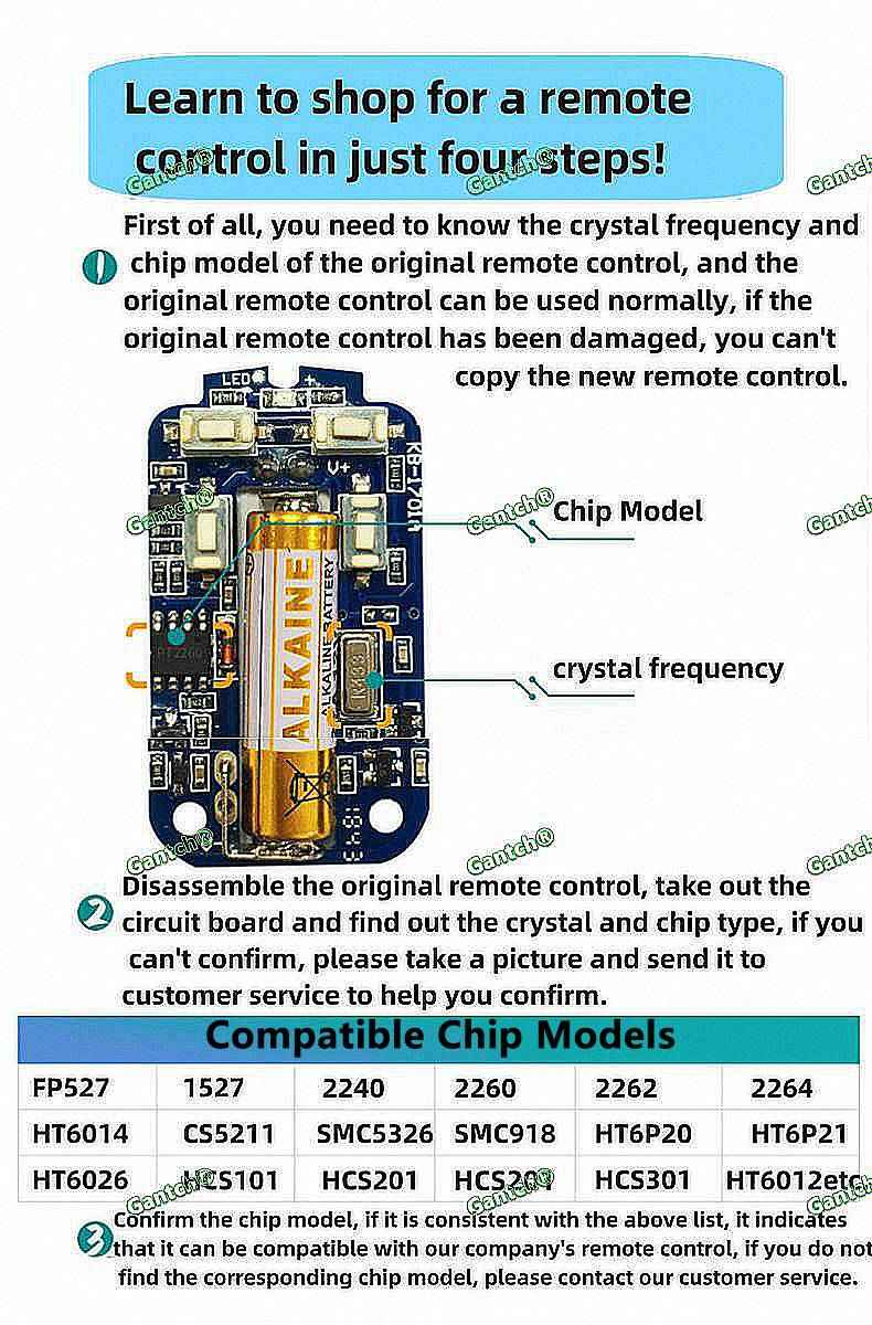 Remote Control 433MHz Universal Garage copier electronic gate control ...