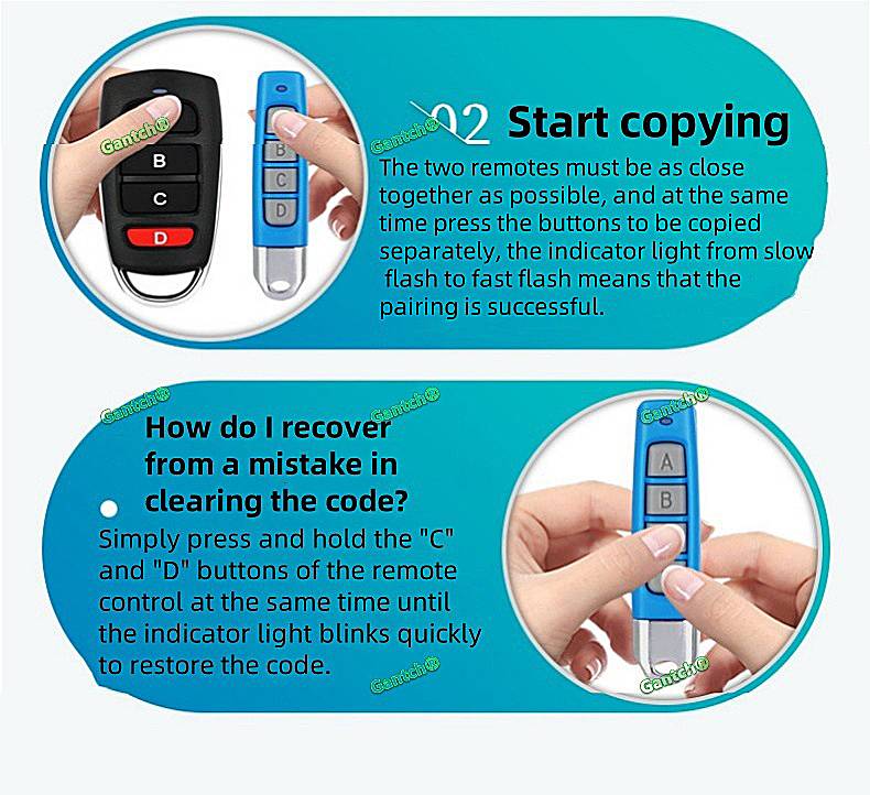 Remote Control 433MHz Universal Garage copier electronic gate control ...