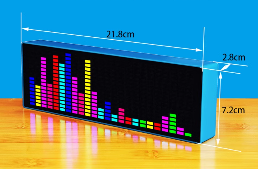LED Music Spectrum Rhythm Display RGB Light Electronic Clock Voice ...