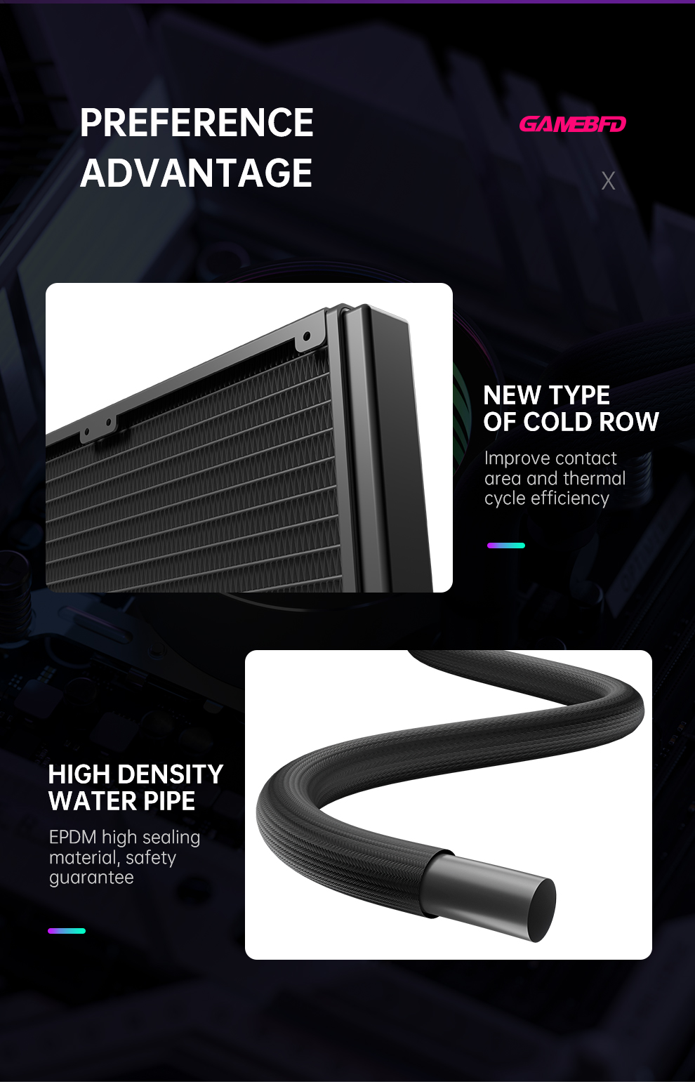 KP-240 CPU 240mm Water Cooling Computer Cooler AIO RGB ARGB Liquid Fan ...