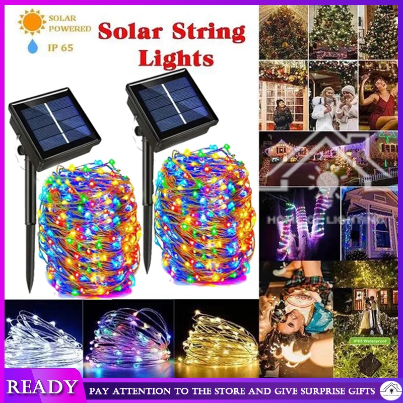 💡READY STOCK💡22M/12M Outdoor Solar Lights LED Fairy String Lights ...