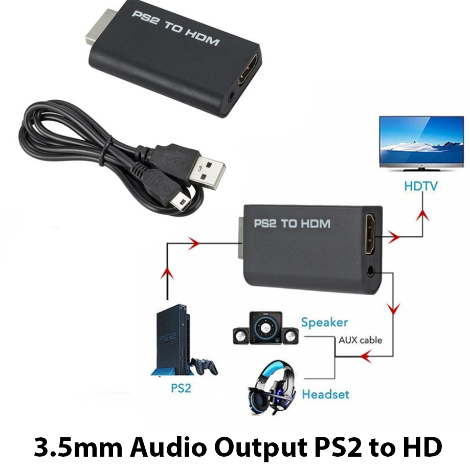 PS2 To Hdmi Converter Console HD With Audio Full HD Video Adapter For ...