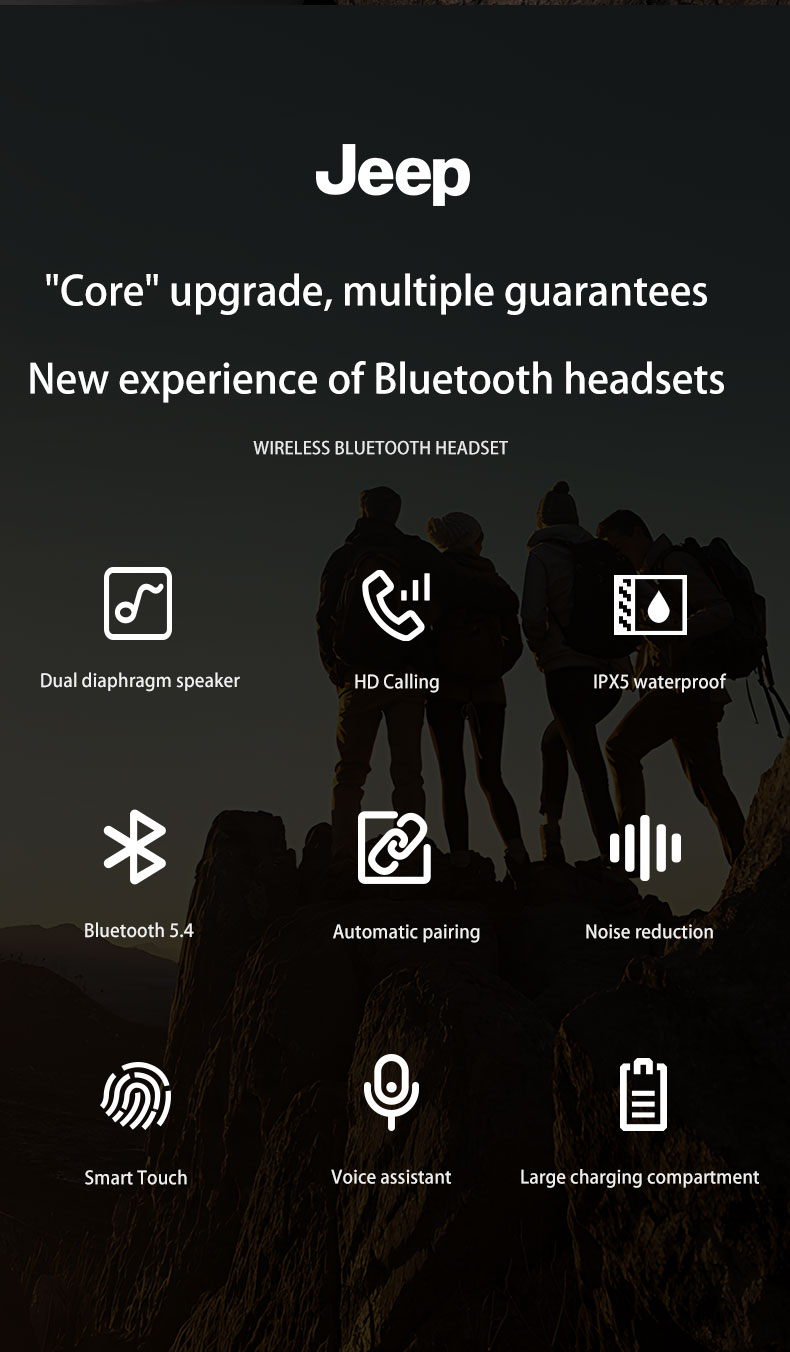 Jeep EW121 TWS Bluetooth 5.4 Earphones Touch Control Noise Reduction ...