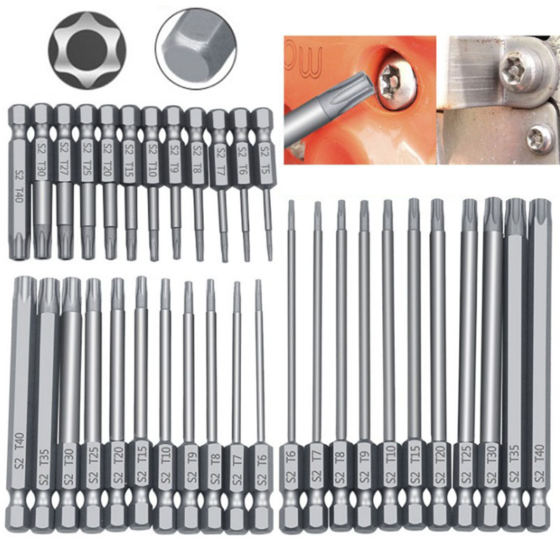 Star Hollow Bits Set 11/12Pcs 50/75/100mm T5-T40 Stripping Bit Set For ...