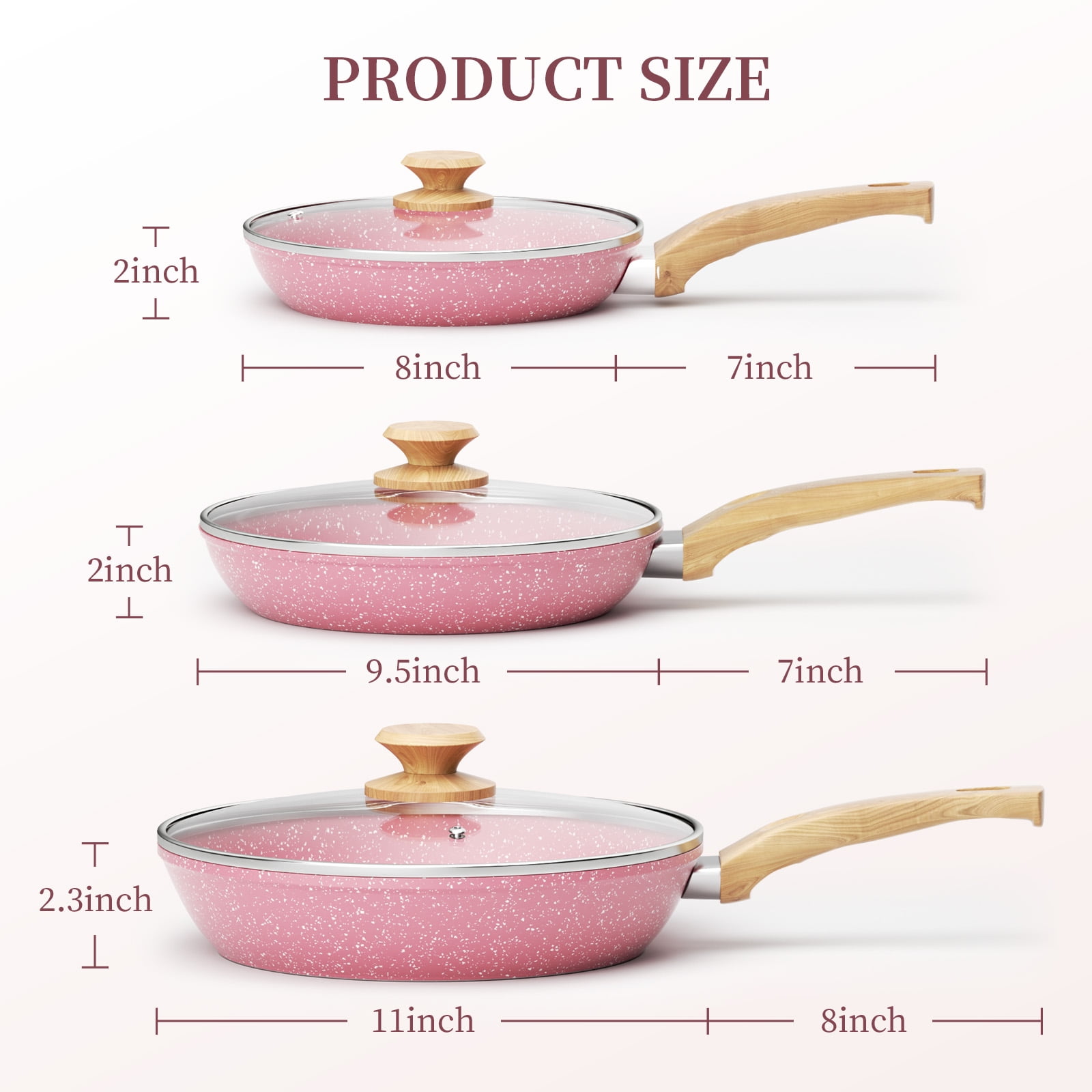 Innerwell Non Stick Frying Pan Set With Lid PFOA Free & Non-Stick ...