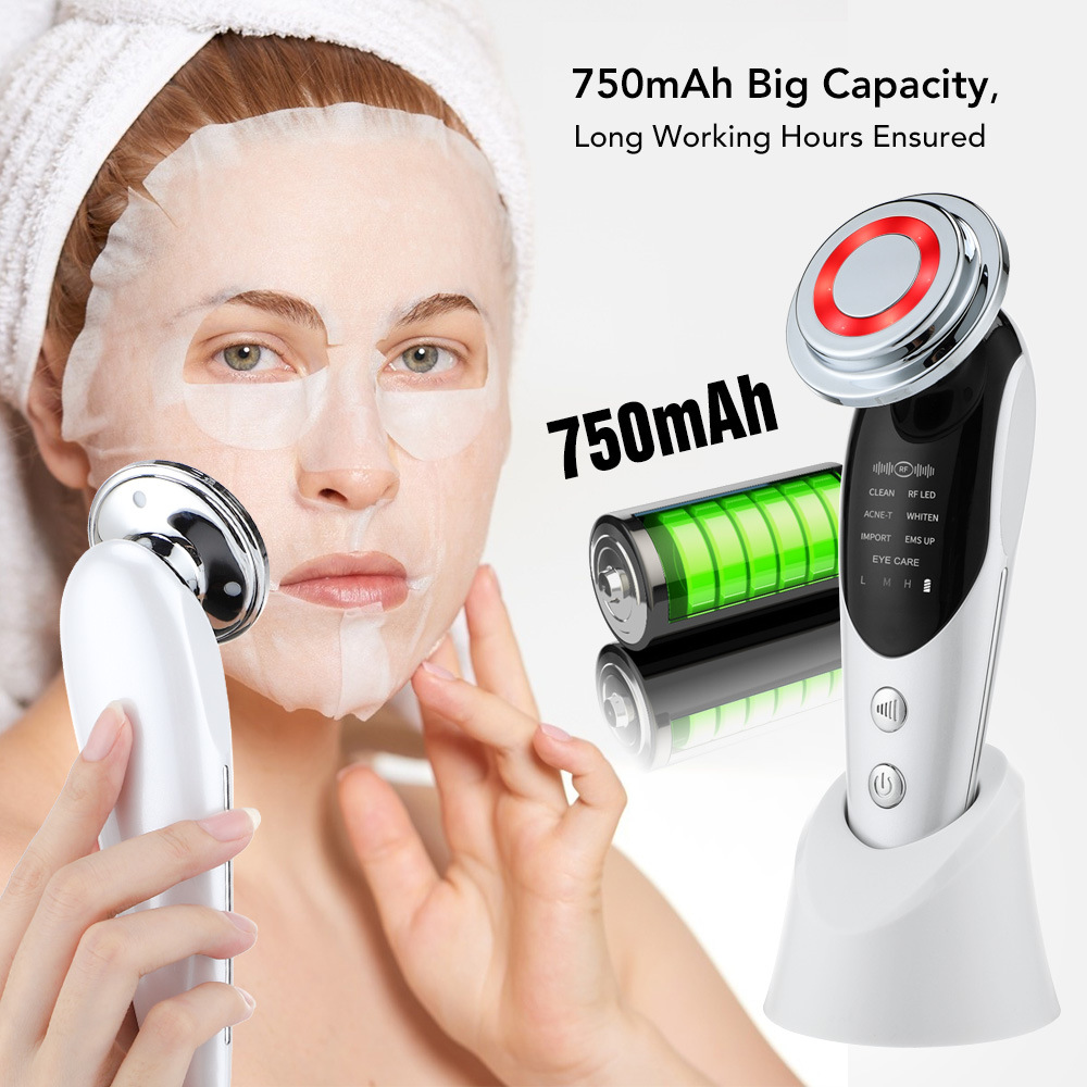 7 in 1 Face Lifting Devices RF Microcurrent Skin Rejuvenation Facial Massager Light Therapy ...