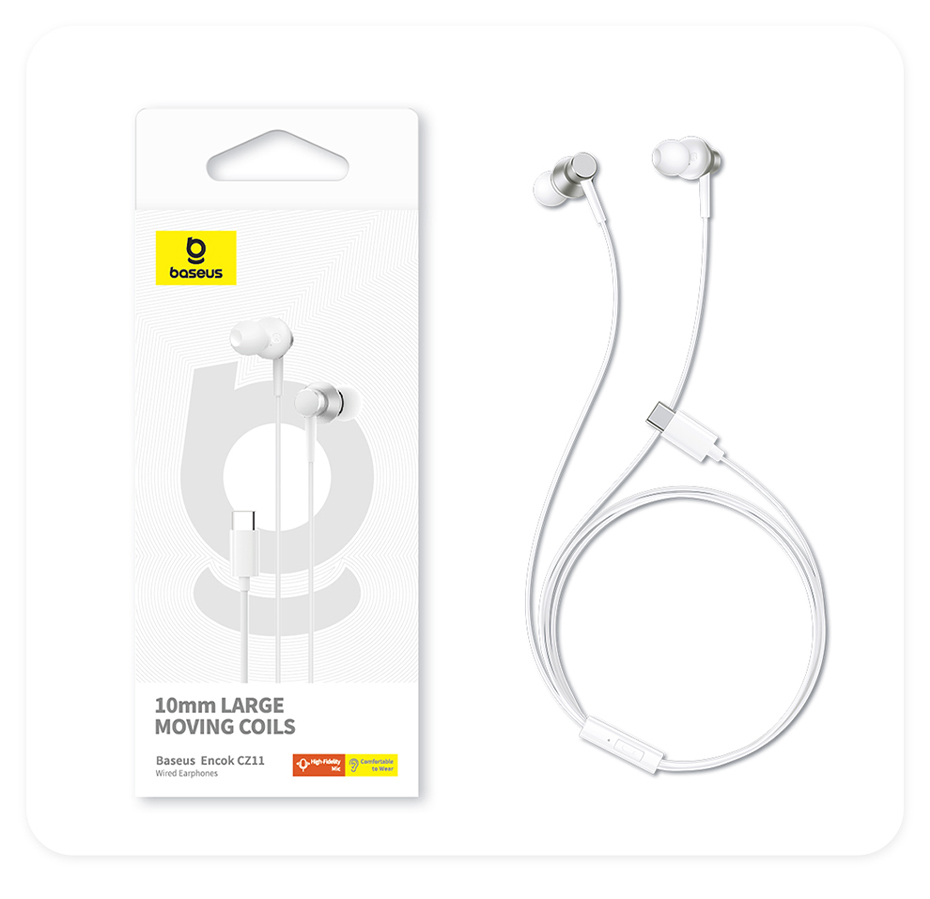 Baseus Encok CZ11 HZ11 Wired Earphones Lateral In-ear Wire Control Ulta ...