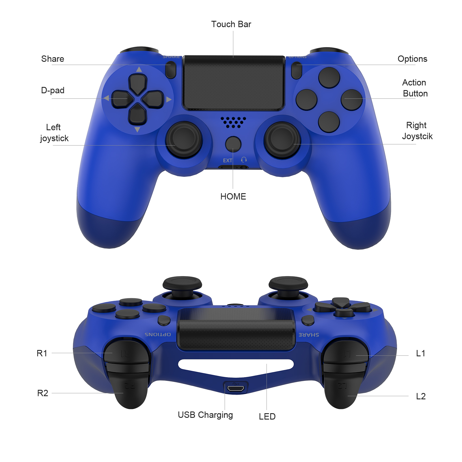 PS4 Controller P4 Wireless Bluetooth Controller Wireless Dualshock ...