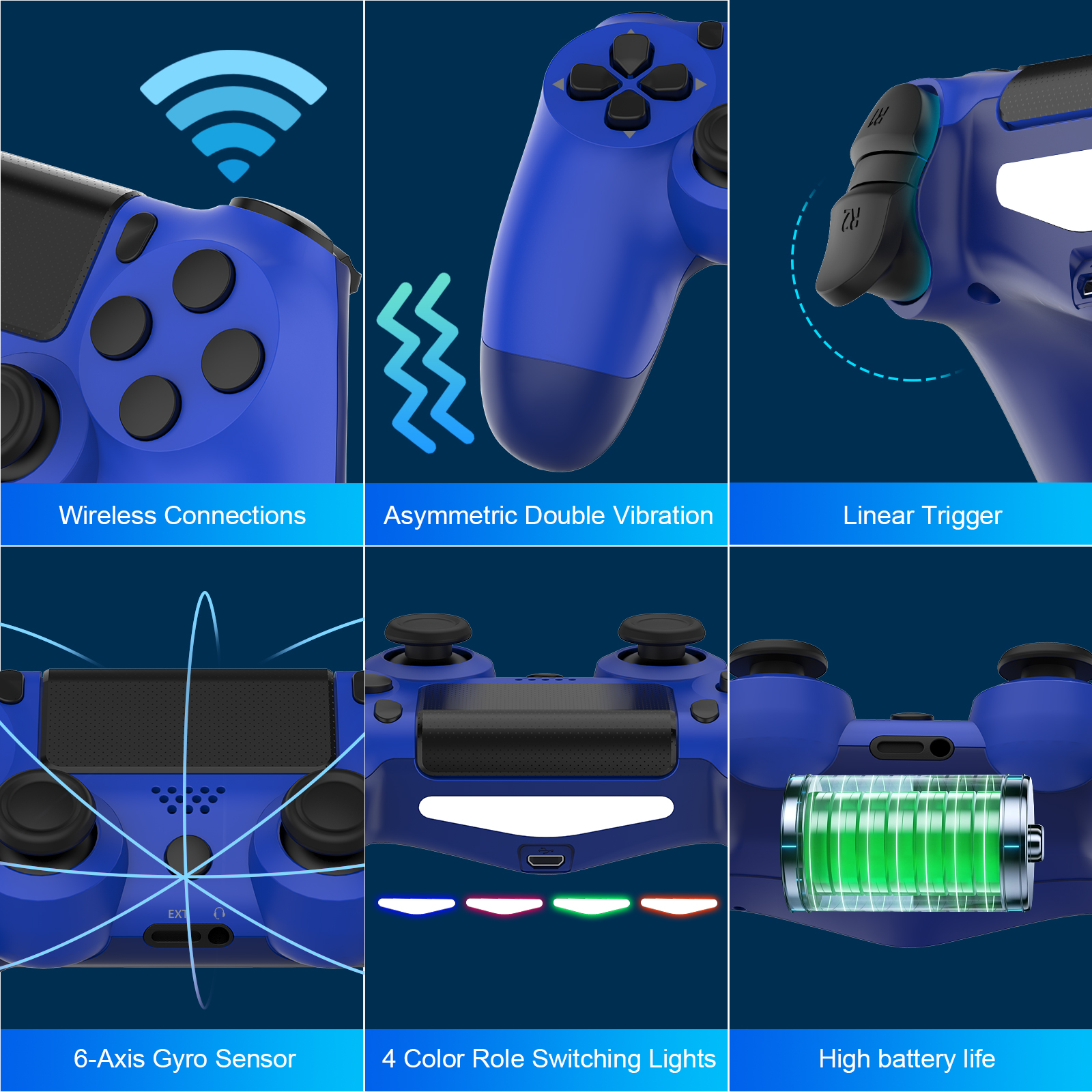 PS4 Controller P4 Wireless Bluetooth Controller Wireless Dualshock ...