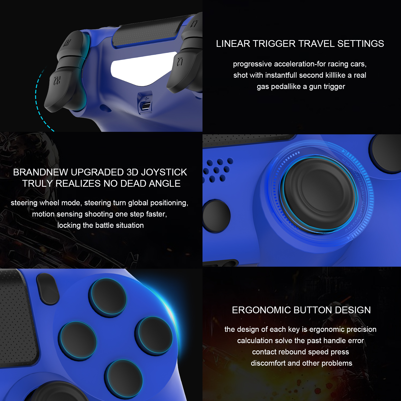 PS4 Controller P4 Wireless Bluetooth Controller Wireless Dualshock ...