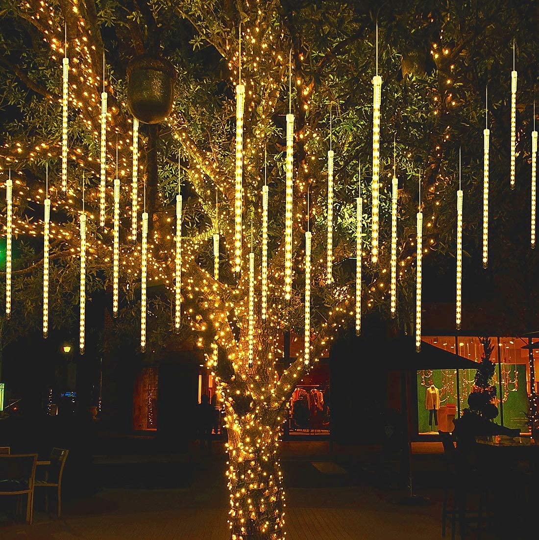 8Tube Solar LED Meteor Shower Lights Waterfalls Lampu Raya Lampu ...