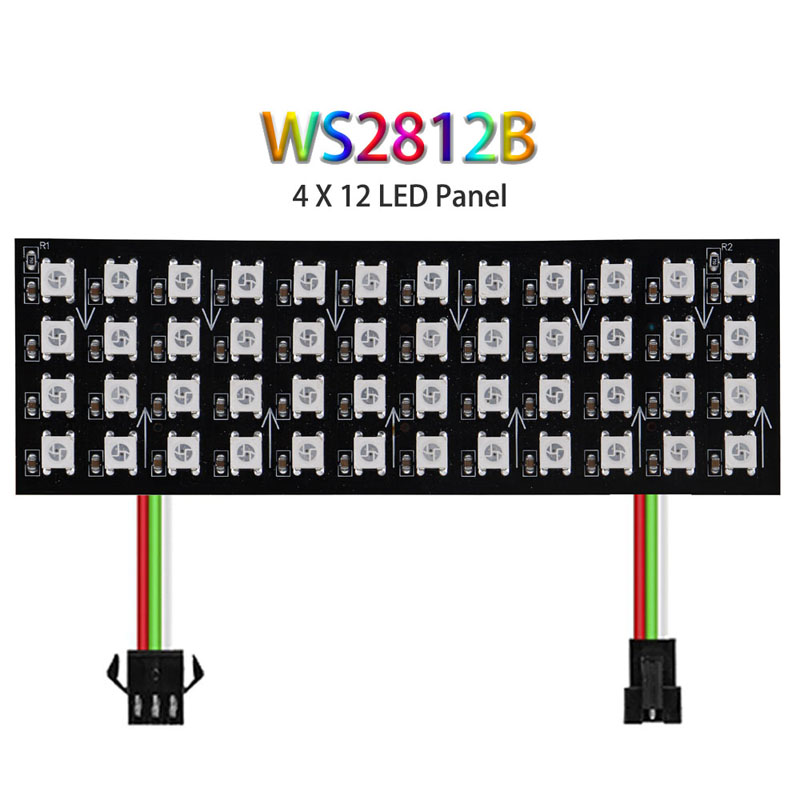 4X12 Pixels WS2812B LED Digital Flexible Individually Addressable Panel ...