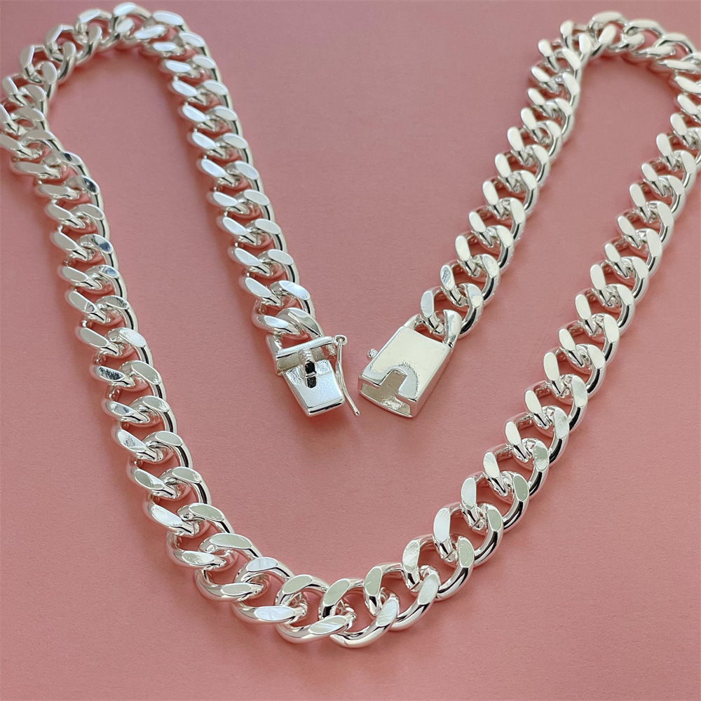 High Quality Men Jewelry Sets 925 Sterling Silver 10MM 20''24'' 50cm ...