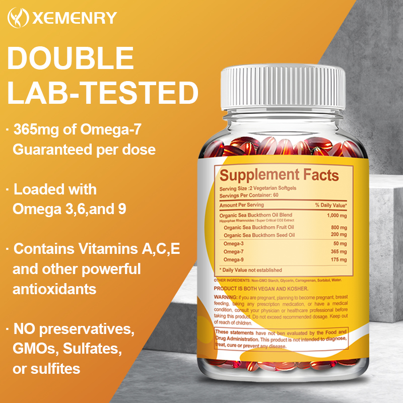 Omega-7 Capsules, Himalayan Sea Buckthorn Oil, 1000 mg High Potency 365 ...