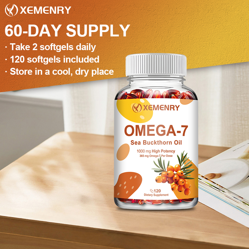 Omega-7 Capsules, Himalayan Sea Buckthorn Oil, 1000 mg High Potency 365 ...