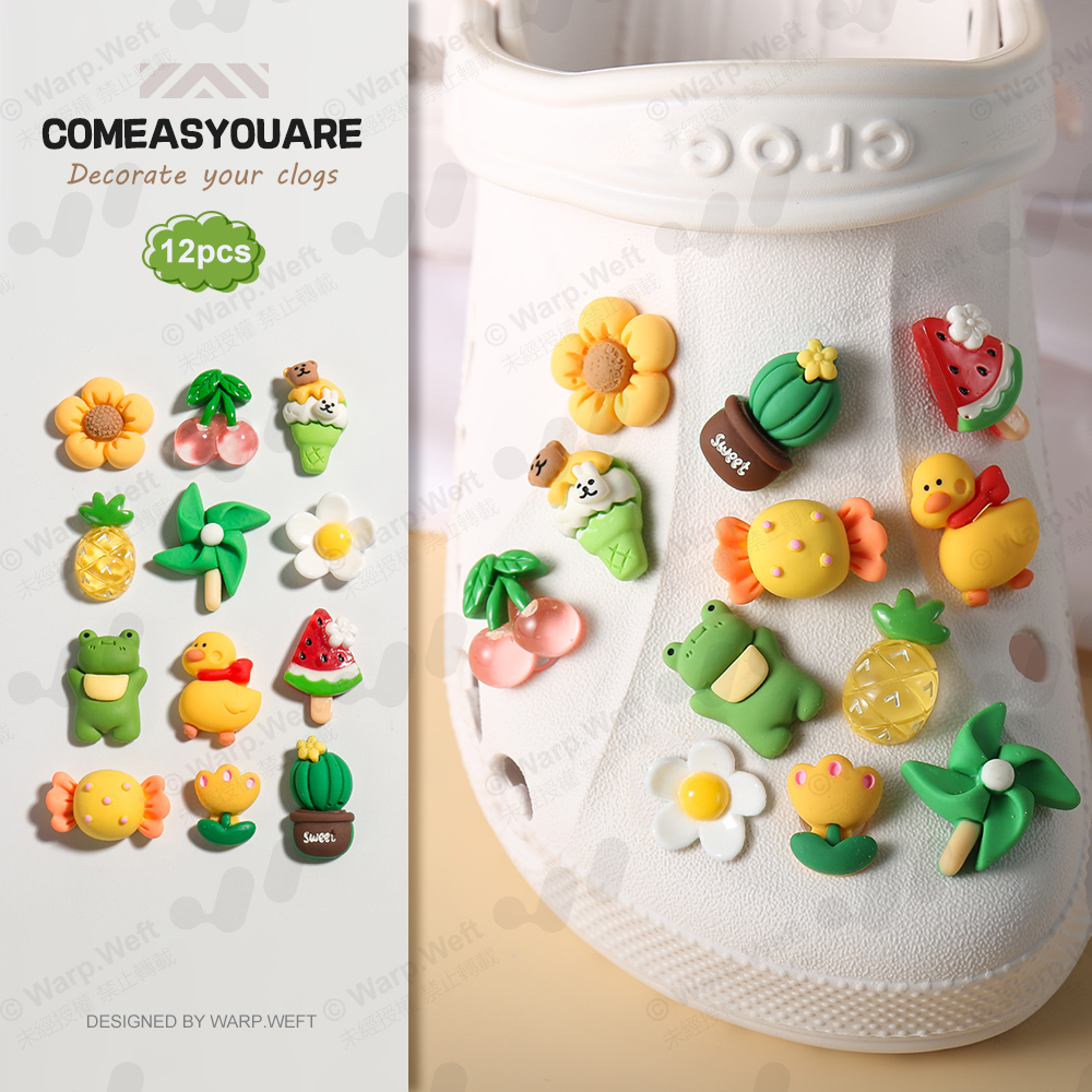 Multi-piece set Sandal Pin Buckle Shoe Charms, Cute 3D Jibbitz Set for ...