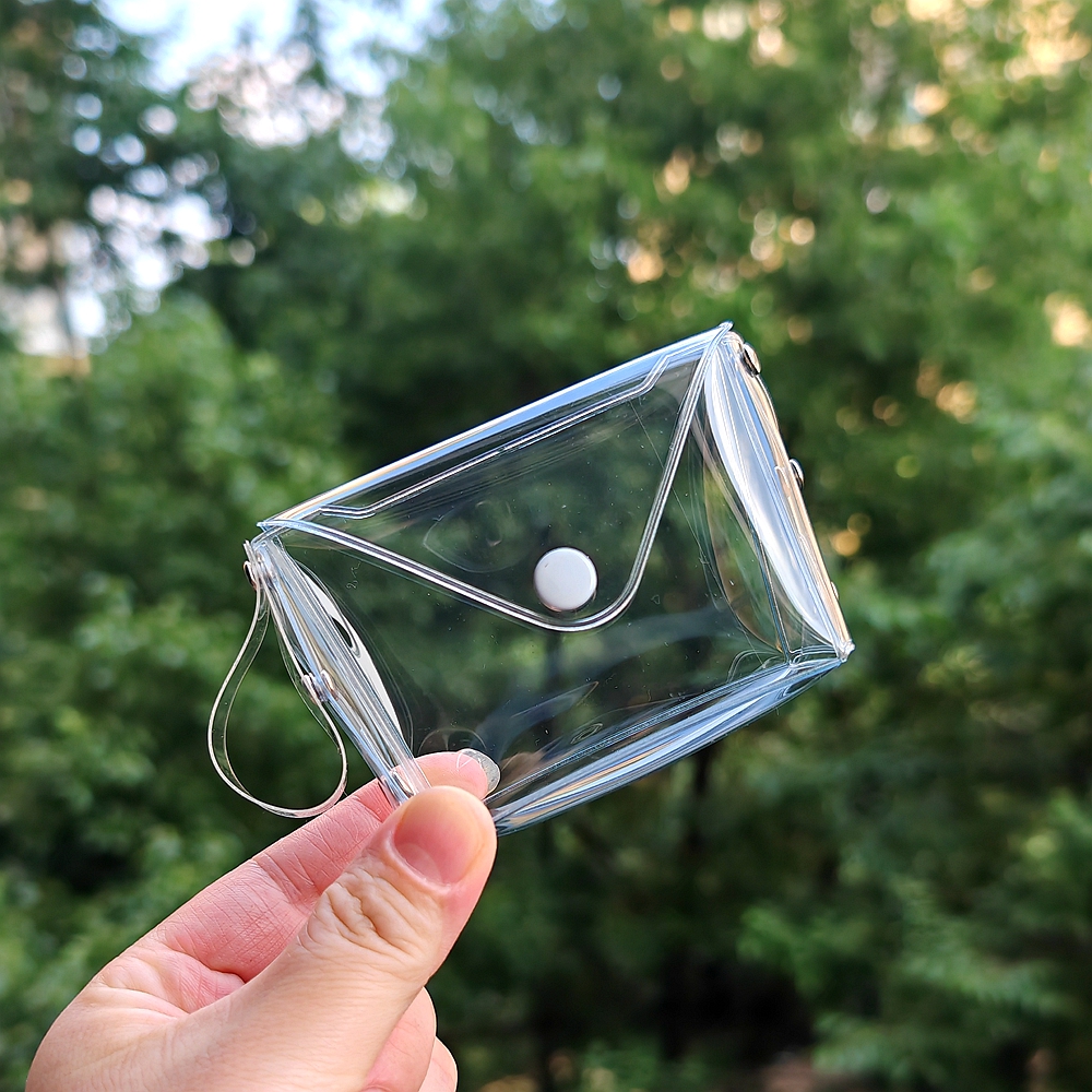 1 Piece Small Transparent Plastic Snap Coin Purse Simple ...