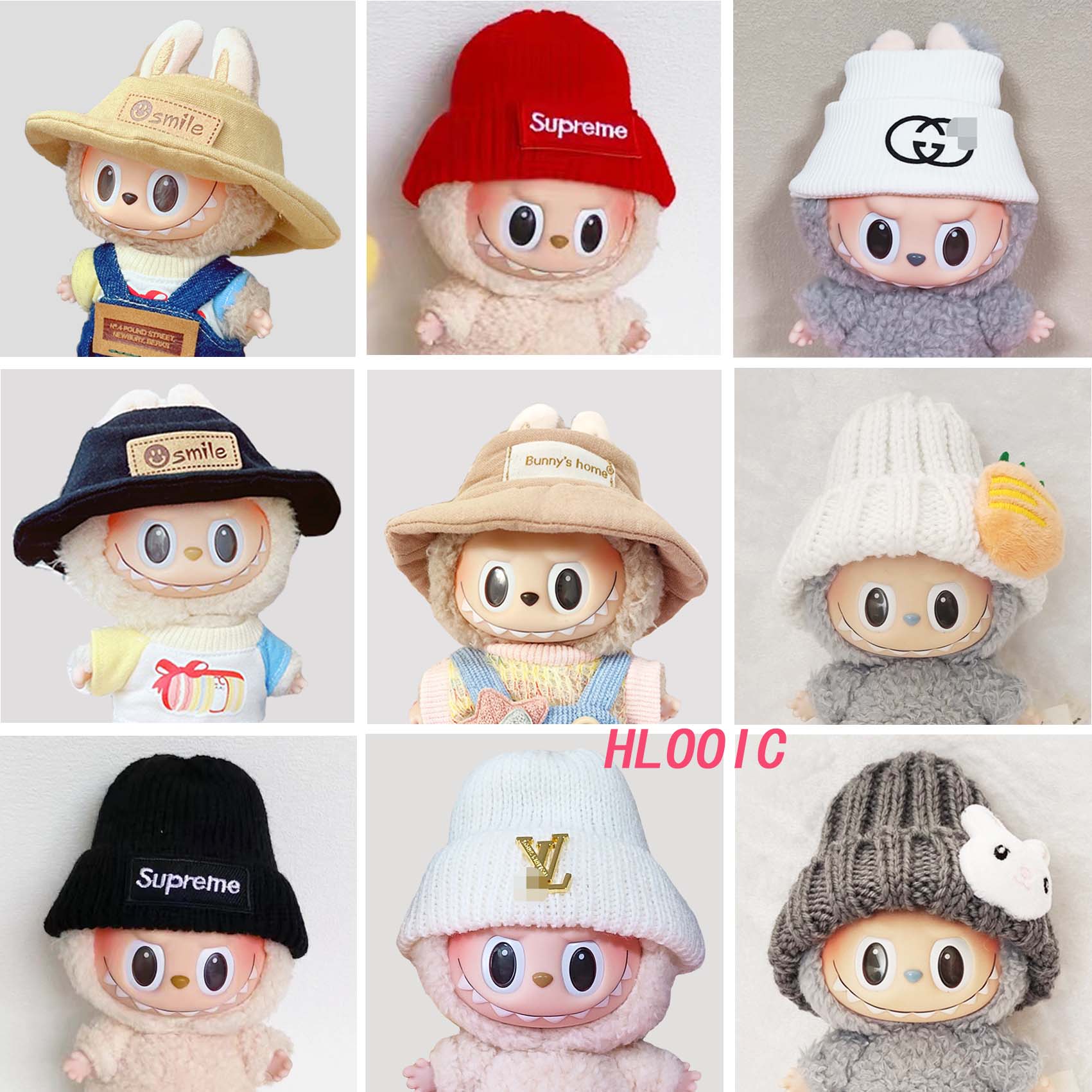 15cm 17cm Labubu V1 V2 V3 hat cap Labubu V1 V2 have a seat macaron doll ...