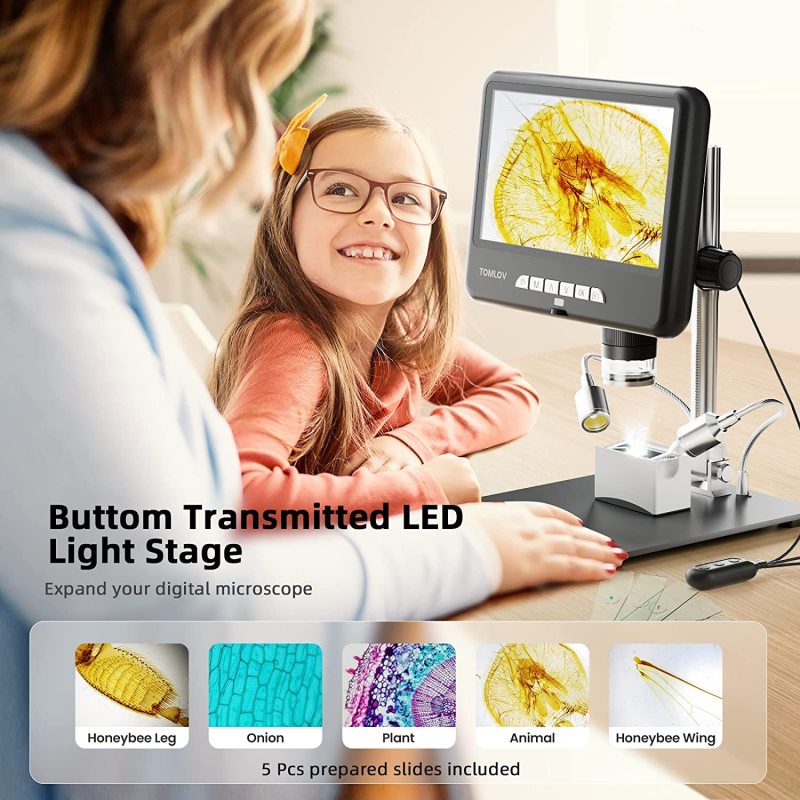 TOMLOV 10.1inch DM402 Pro 2K Digital Coin Microscope 1200x IPS HDMI Soldering Microscope w/32GB ...